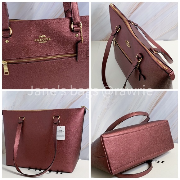 Coach | Bags | New Coach Crossgrain Metallic Leather Gallery Tote | Poshmark